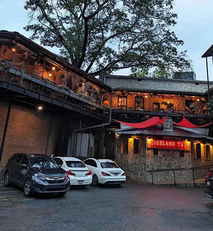 The exterior entrance promises an adventure that's waiting just below street level in historic Ponce City Market.
