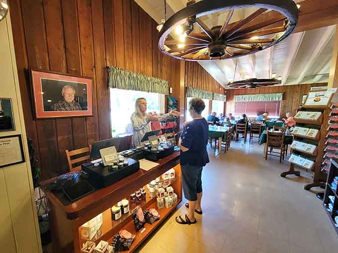 The welcoming counter area where dreams of pancakes become delicious reality, one order at a time.