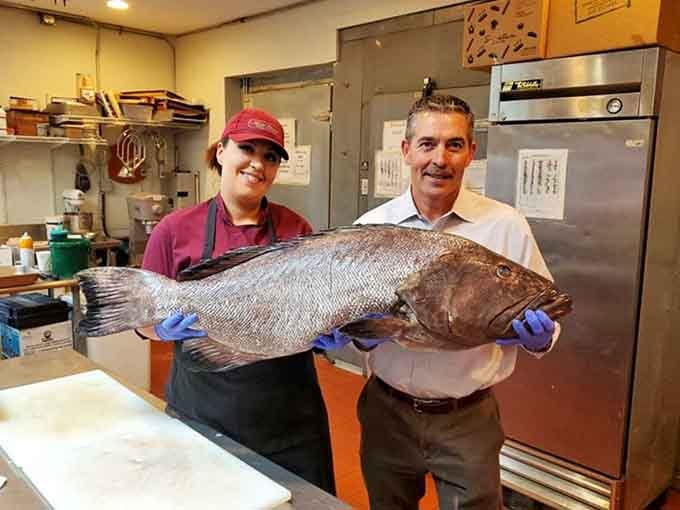 Fresh fish this size means someone in that kitchen takes seafood sourcing seriously.