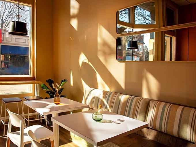 That cozy banquette seating bathed in natural light makes you want to linger over coffee for another hour minimum.