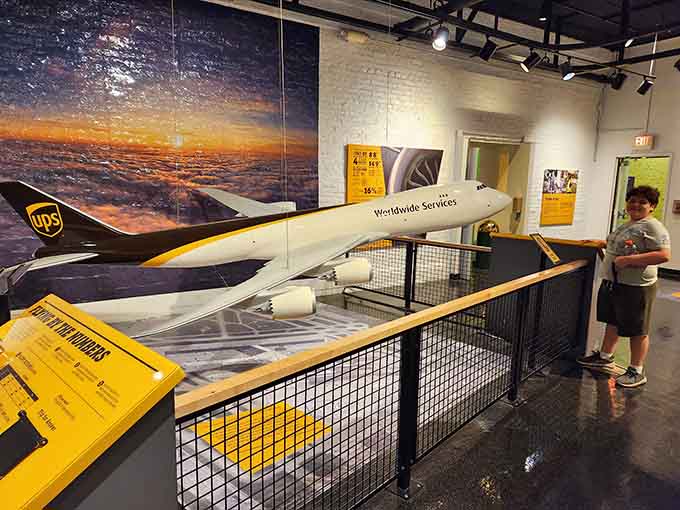 Learn how packages fly across the country in this UPS Airlines exhibit that makes logistics surprisingly fascinating.