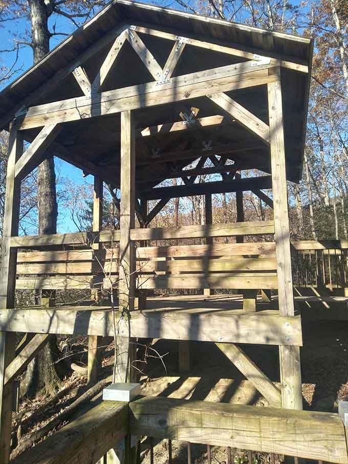 A covered pavilion offering shade and rest, the perfect spot to catch your breath and admire the view.