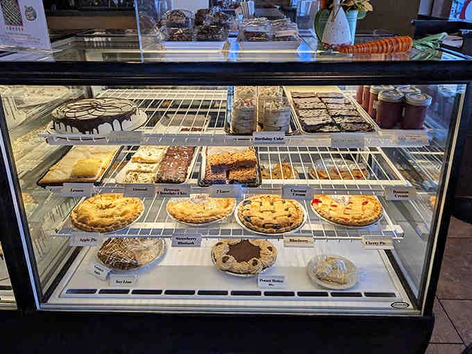 The bakery case showcases pies that could end family feuds or possibly start new ones.