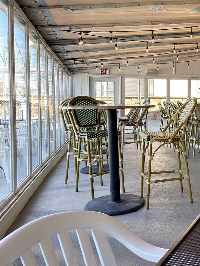 High-top seating along glass walls means every seat's a winner when the Shark River provides your dining room view.