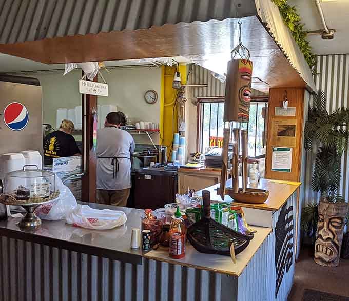 The ordering counter doubles as mission control for your upcoming flavor journey to the islands.