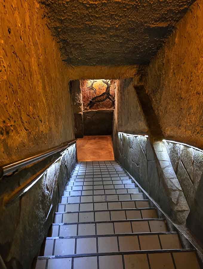 Those stairs leading down feel like descending into adventure, or at least into really good mac and cheese.