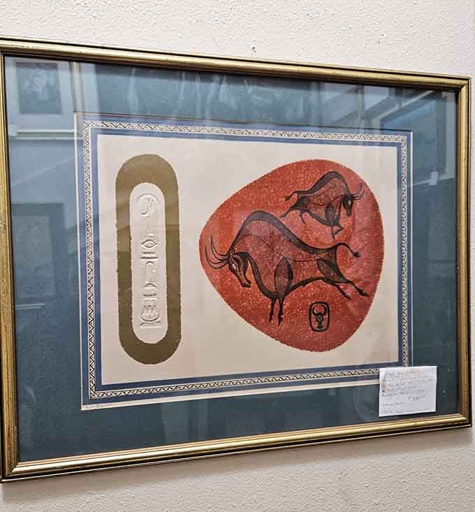 Framed artwork that once graced someone's favorite wall, now waiting to inspire your home with its timeless appeal.