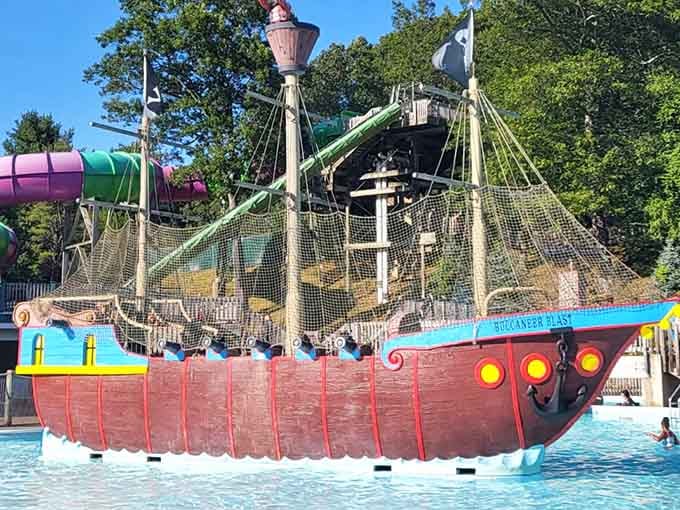 This pirate ship brings swashbuckling adventure to the water park, minus the actual threat of walking the plank.
