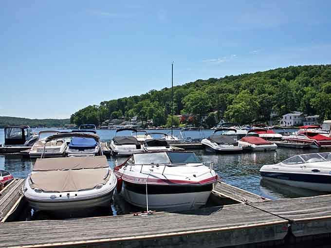 The marina packed with boats reminds you that some people really do have their priorities straight in life.