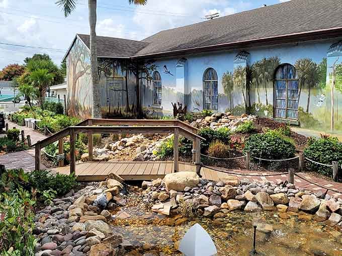 Lake Placid Noon Rotary Park combines water features with murals, because why choose between art and nature?