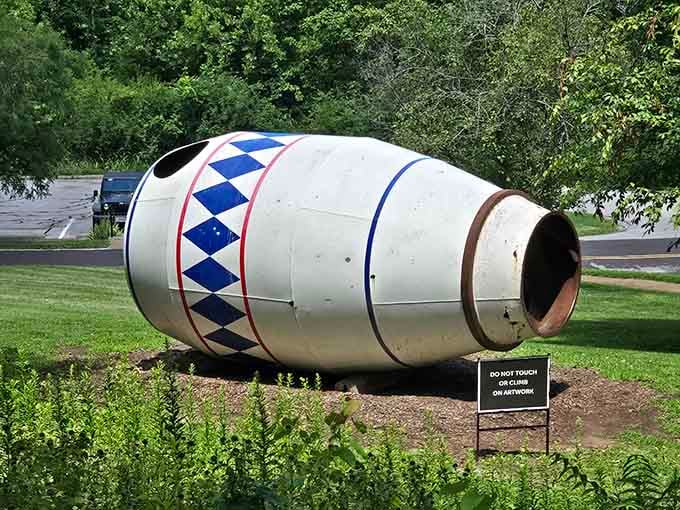 An oversized cement mixer barrel that's definitely not OSHA-approved but makes for fantastic photo opportunities and conversation.