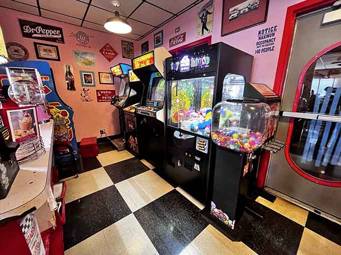 Arcade games provide entertainment while you wait, adding another layer of nostalgic fun to your visit.