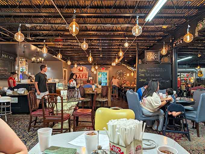 Yes, there's a caf&eacute; inside because even treasure hunters need fuel&mdash;genius planning meets delicious practicality here.