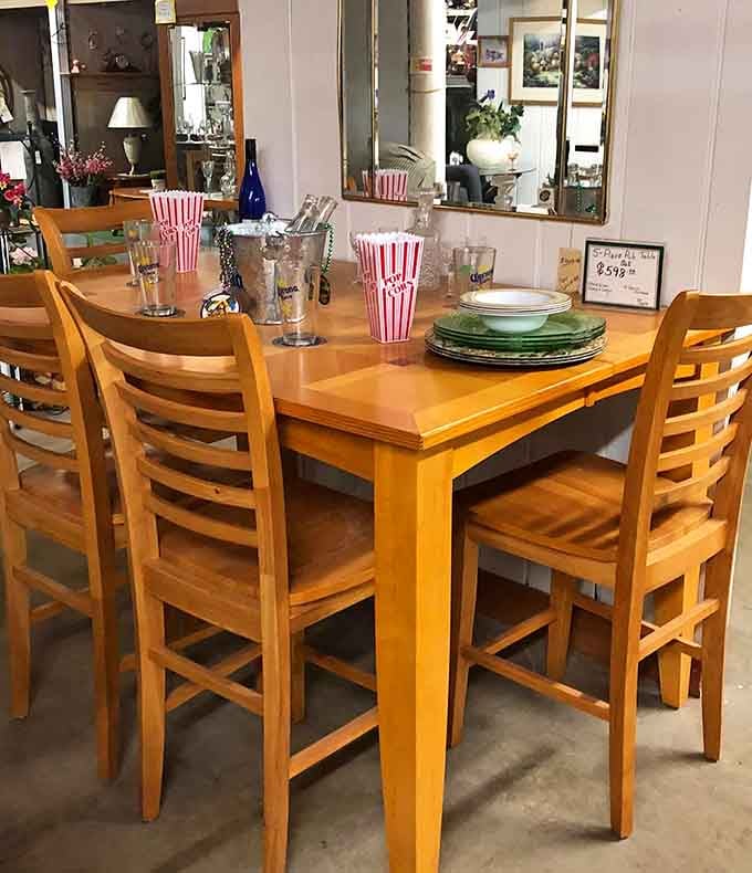 This solid dining set could anchor your kitchen for decades, assuming you can stop staring at everything else first.