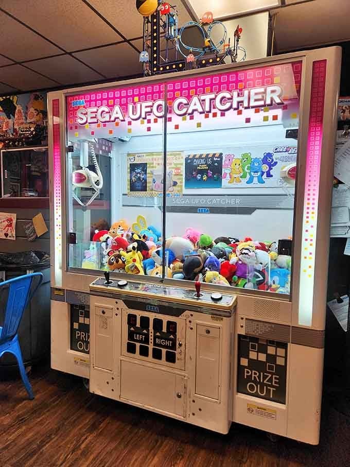 That UFO Catcher machine holds plush treasures behind glass, tempting you with one more quarter and eternal optimism.