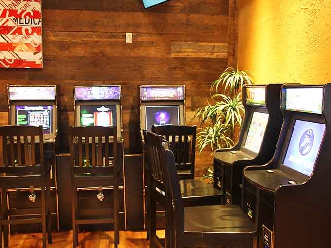 Gaming machines offer a little Vegas-style fun between courses, because why should dinner be boring?
