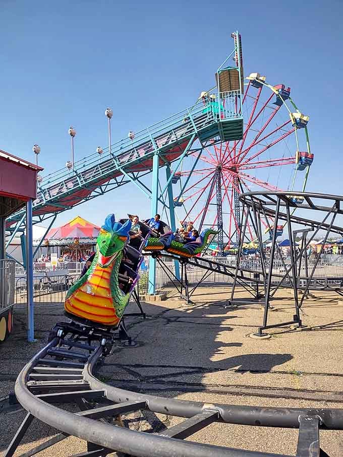 Carnival rides add unexpected thrills to your shopping adventure, because why not mix commerce with amusement?