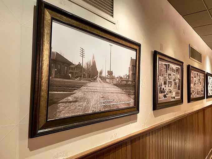 Historic photographs line the walls, connecting today's diners with Lancaster County's rich culinary heritage.