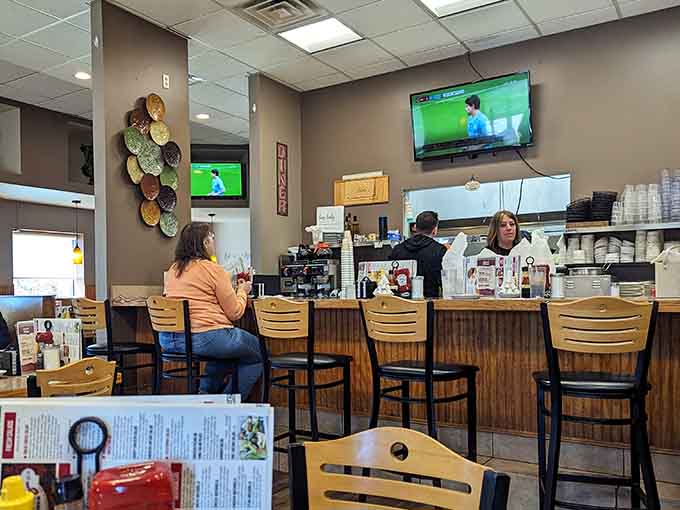 Counter seating where you can watch the kitchen magic happen while enjoying your morning coffee and conversation.