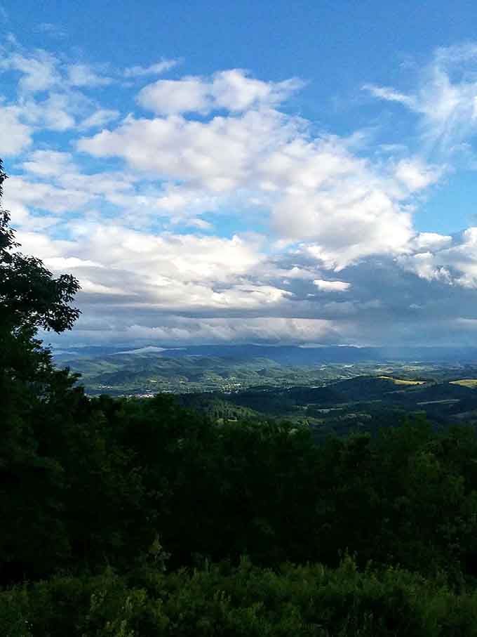 Clouds dancing across the valley below while you watch from your mountain perch, better than any IMAX experience money can buy.