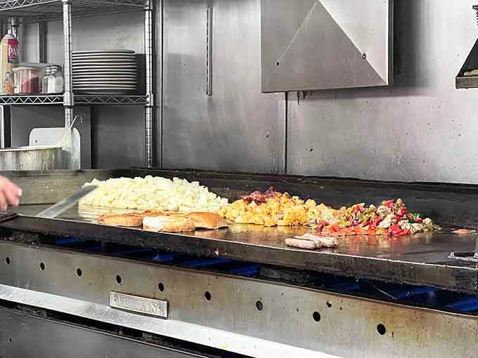 The griddle tells stories of thousands of foot-wide pancakes that have brought people pure happiness.