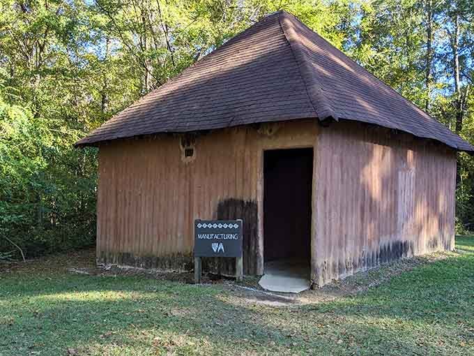 A reconstructed dwelling showing how sophisticated architecture doesn't always require steel and concrete to impress.