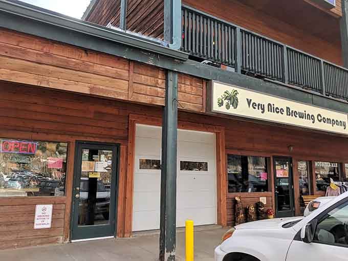 Wooden brewery facade promises locally crafted beers with names as creative as the folks who brew them inside.