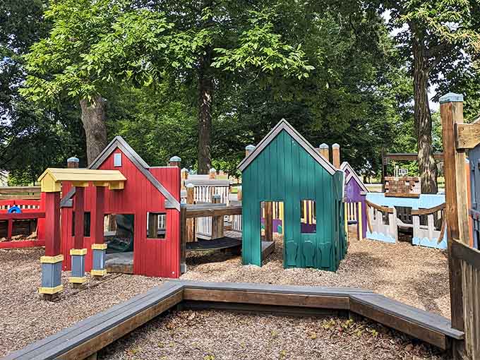 This colorful playground proves New Harmony thinks about families, not just history buffs and architecture enthusiasts seeking enlightenment.