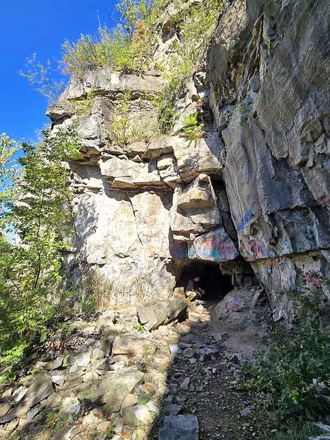 Devil's Hole State Park reveals layered rock formations that geology professors dream about during summer vacation.