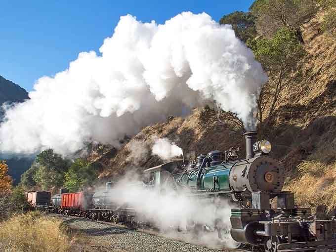 When a steam locomotive billows clouds through the canyon, you'll understand why people once called these machines iron horses.