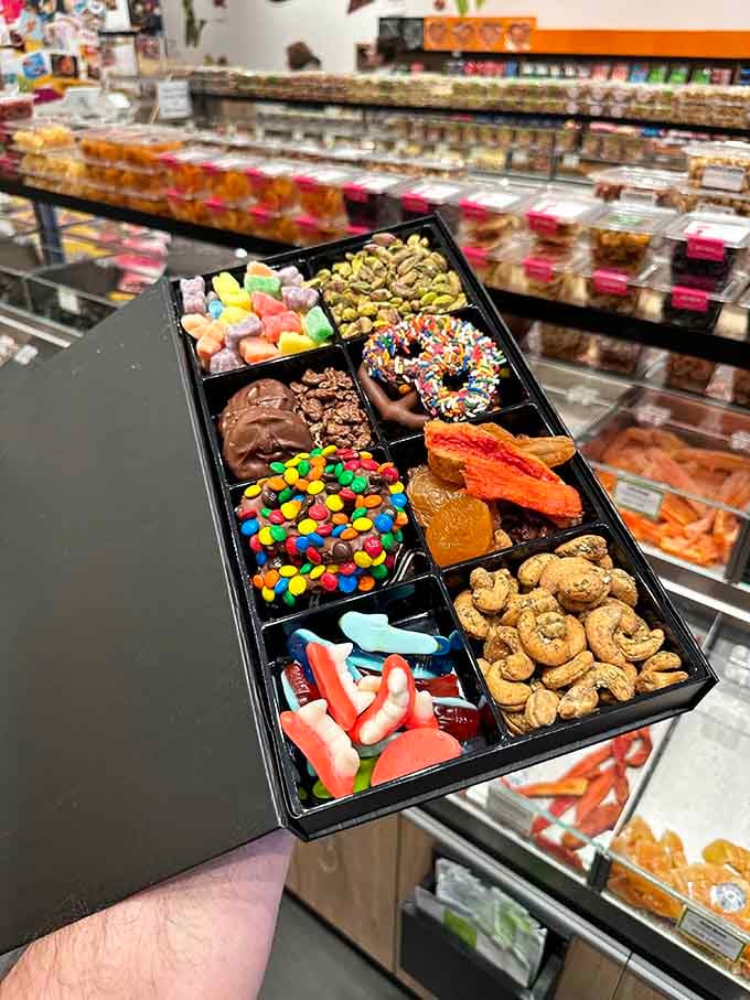 The ultimate candy sampler box that looks like someone raided a dessert buffet and made all the right choices.