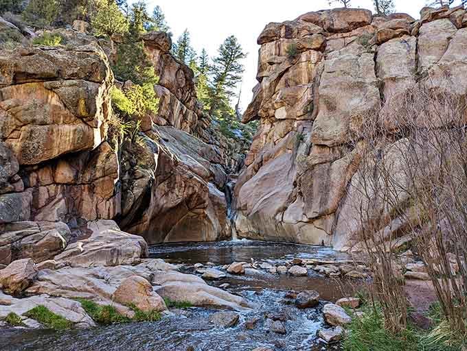 Water flows over sculpted stone in patterns that prove Mother Nature is the ultimate landscape designer.