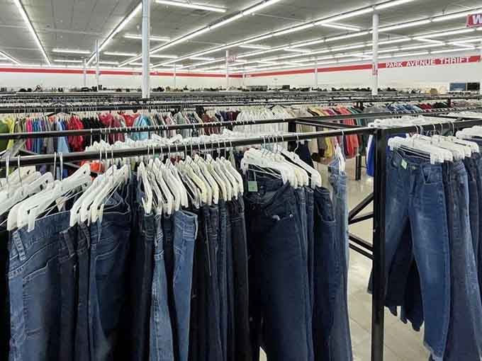 Denim for days stretches across racks, proving that finding the perfect jeans doesn't have to cost a small fortune.