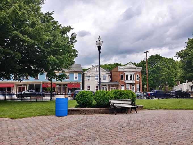Shappell Park provides peaceful benches and brick pathways perfect for leisurely strolls that cost absolutely nothing.