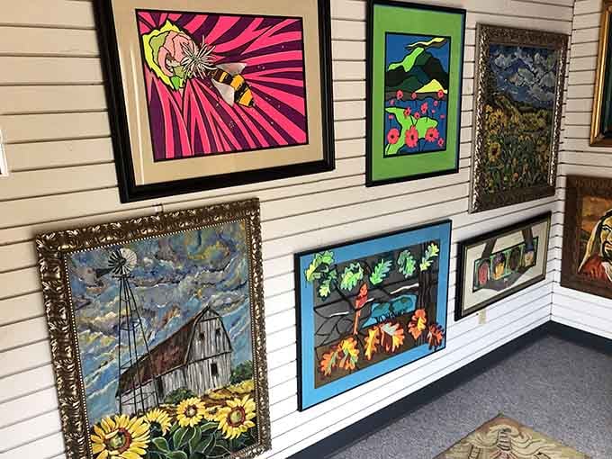 Local artwork displayed nearby means you can feed your soul and your pickle obsession simultaneously.