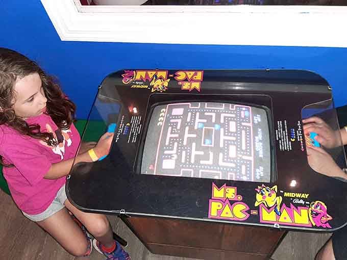 Ms. Pac-Man cocktail table proves the best games deserve the comfiest seating arrangements available.