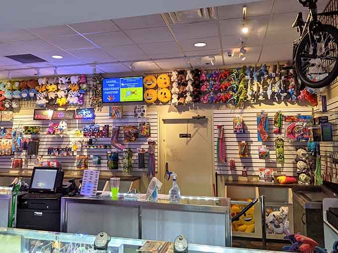 The gift shop where you can commemorate your victory or console yourself with a souvenir purchase.