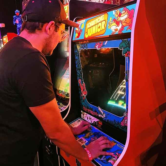 Donkey Kong Junior's bright cabinet calls out to anyone who remembers when graphics were simple but addictive nonetheless.