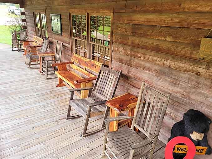 Rocking chairs on the porch invite you to sit a spell before or after your meal.