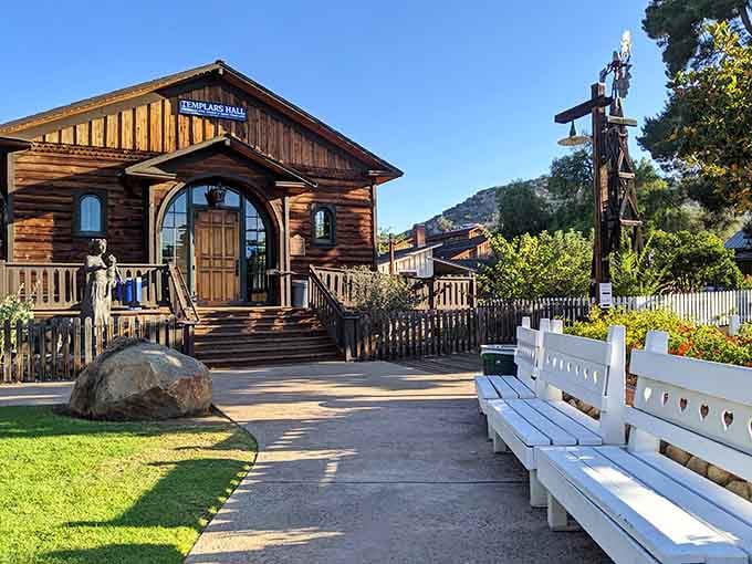 Templars Hall stands proudly among the park's historic buildings, adding authentic Old West atmosphere to your visit.