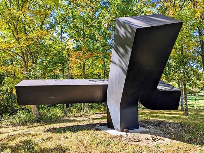 Bold black angles create a sculptural statement that's part furniture, part philosophy, all fascinating.