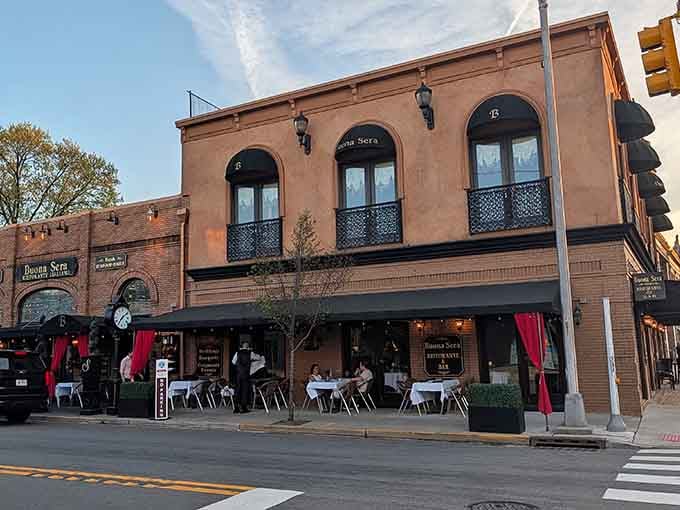 Arched windows and wrought-iron balconies transport you straight to a European piazza without the jet lag.