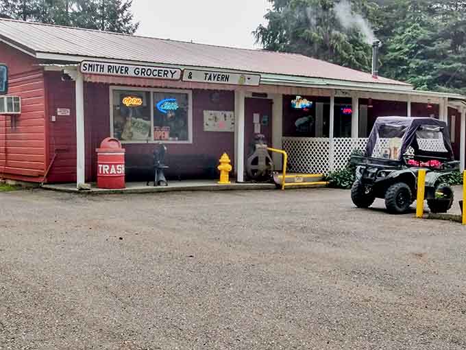 Smith River Grocery and Tavern serves dual purposes with the efficiency of a Swiss Army knife in building form.