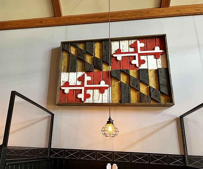 That Maryland flag art isn't just decor, it's a declaration of pride and delicious intent.