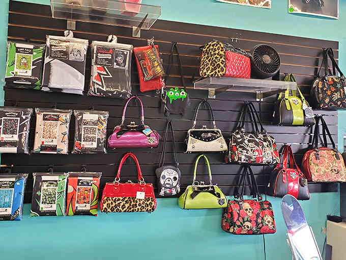 Handbags ranging from subtle to "I need everyone in this room to notice me immediately" energy.