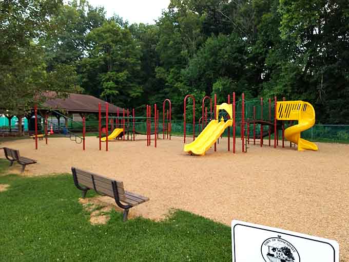 Rutsen Park's playground proves that bright yellow slides are still the universal language of childhood joy and parental relief.