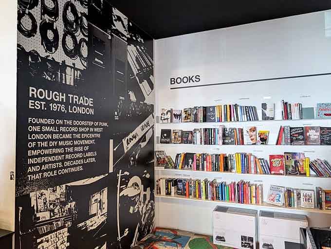 Books about music line the shelves because sometimes you need to read the stories behind the songs.