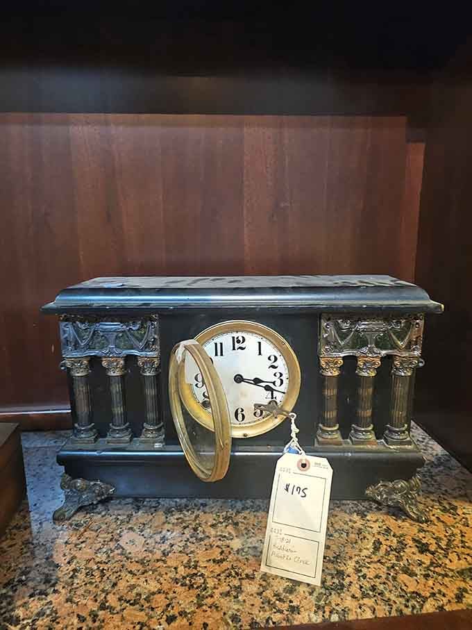 An ornate mantle clock that kept time when people actually showed up when they said they would.