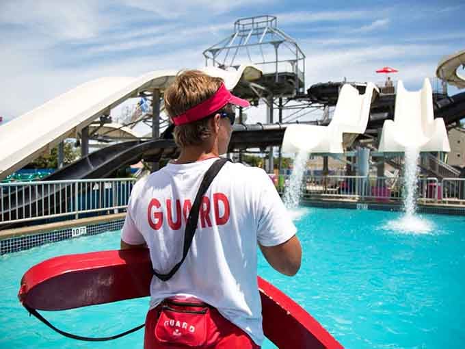 Lifeguards keeping watch so parents can occasionally blink without experiencing full-scale panic about their offspring.