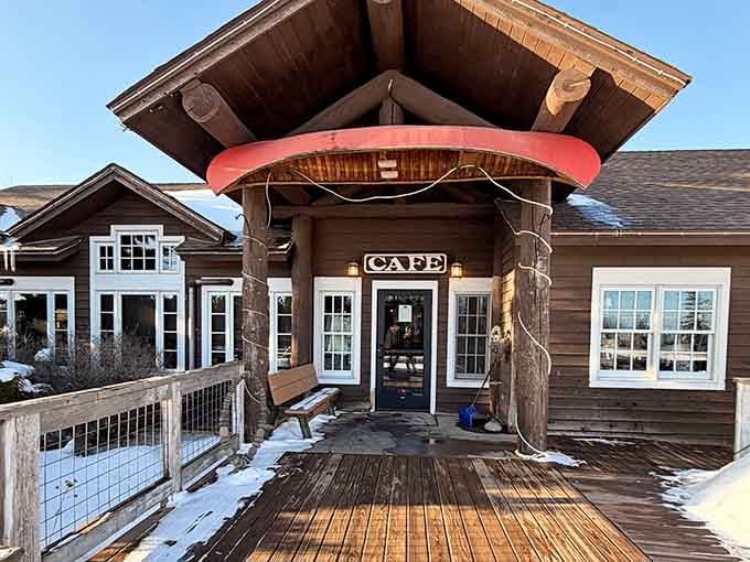 An entrance that promises comfort food and delivers on that promise with interest, like a delicious savings account.